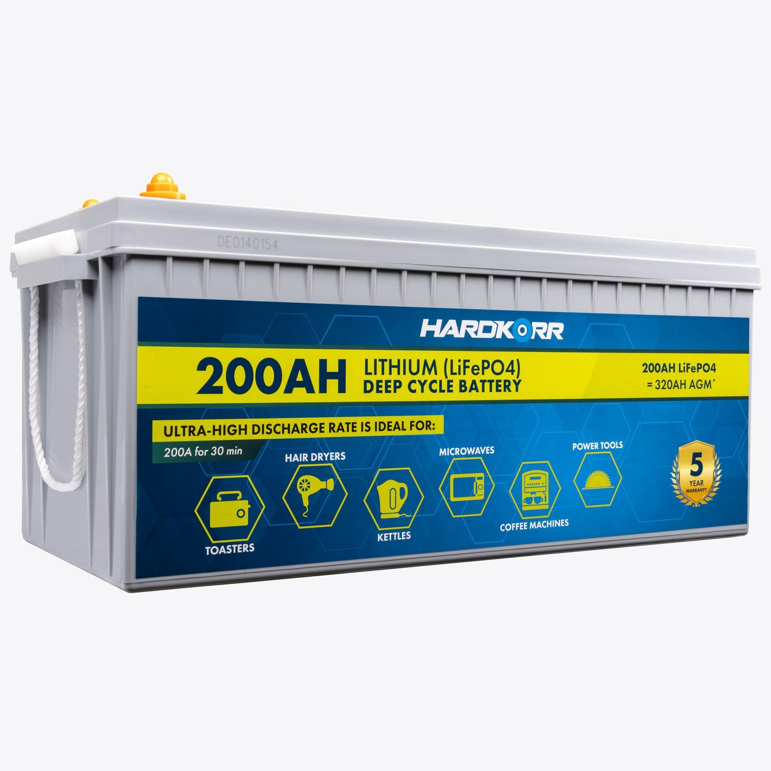 200Ah LiFePO4 Deep Cycle Battery | 5-Year Warranty Hardkorr